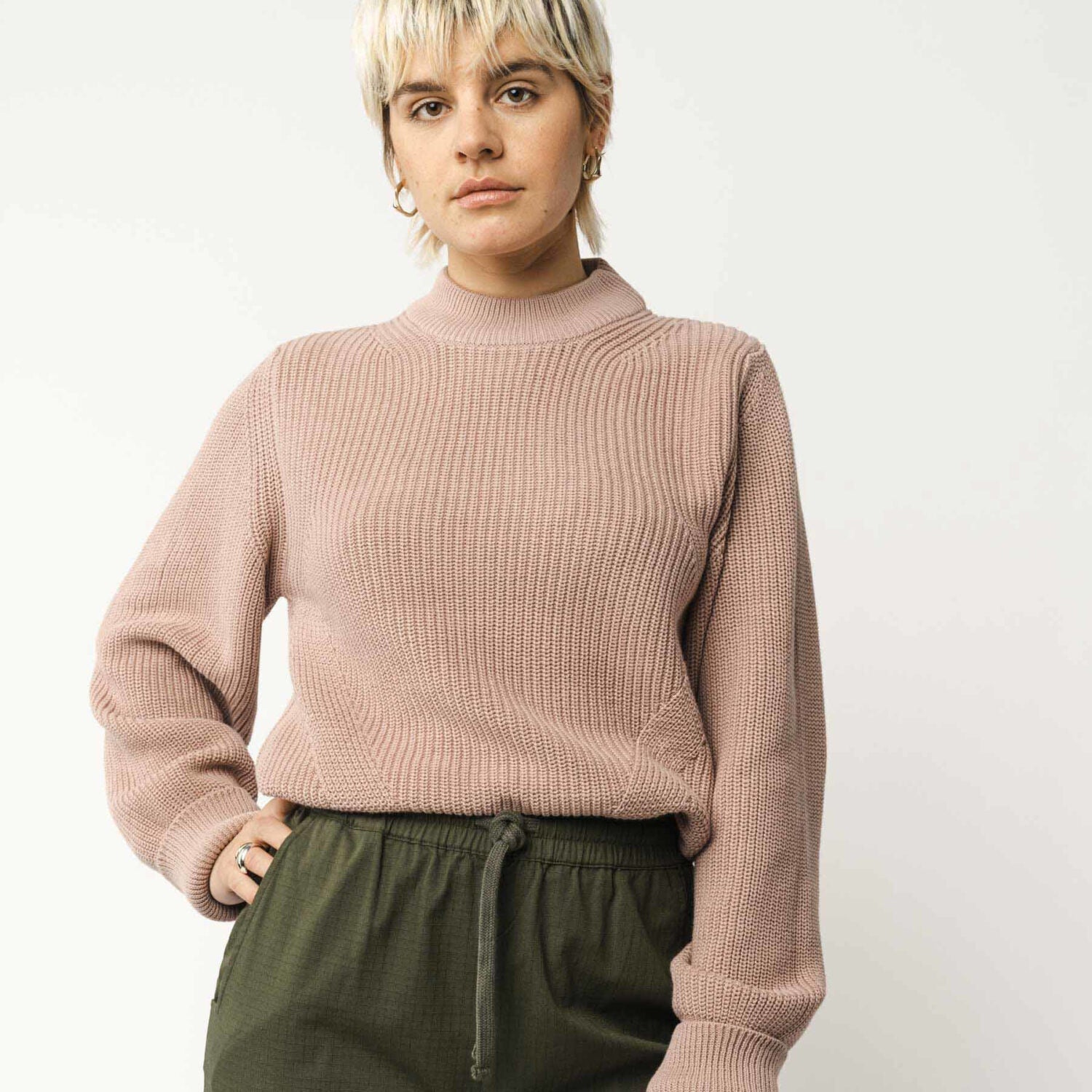MELA Damen Rippstrickpullover "RIYA" - rose