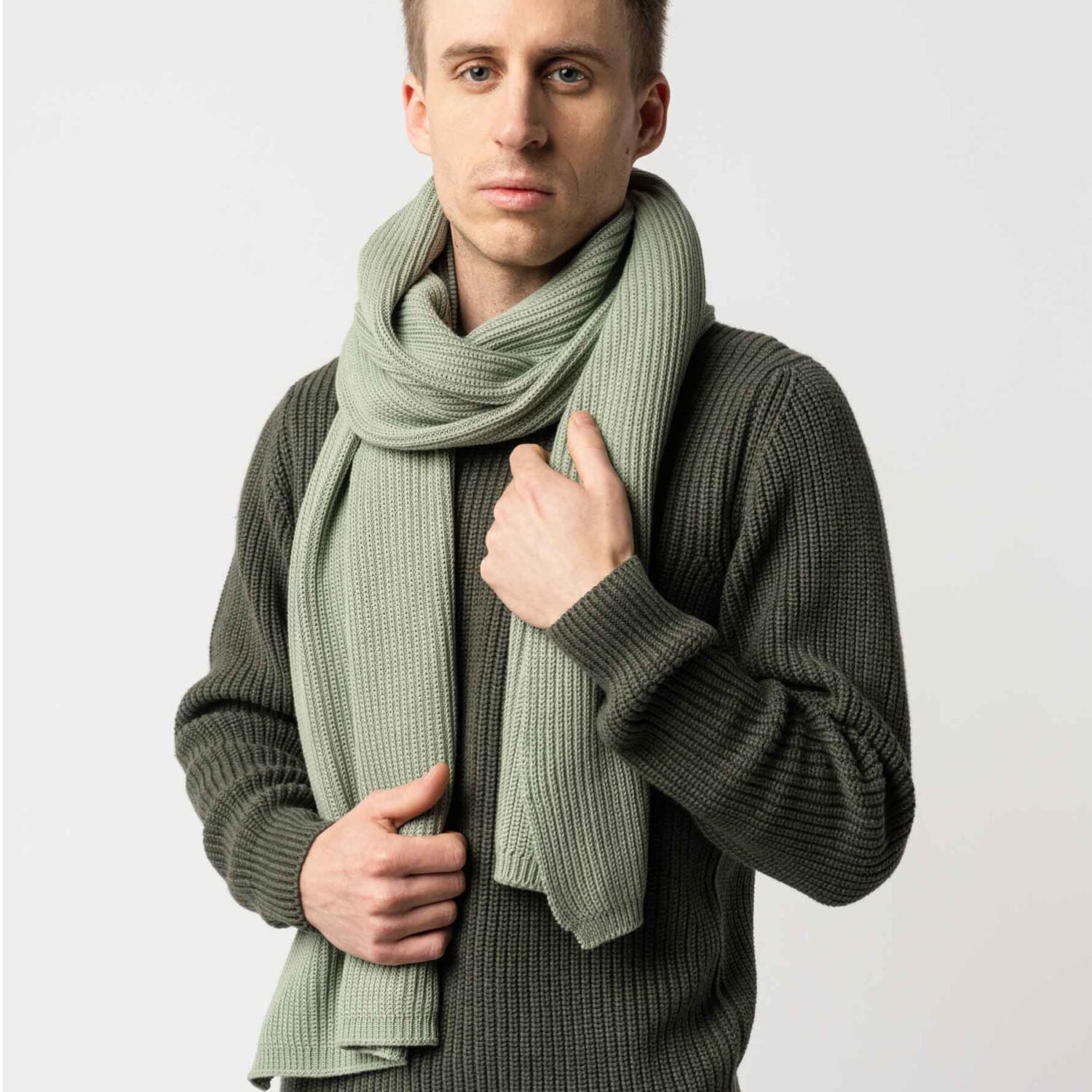 MELA Unisex Rippstrick Schal "NAGNA" - mint