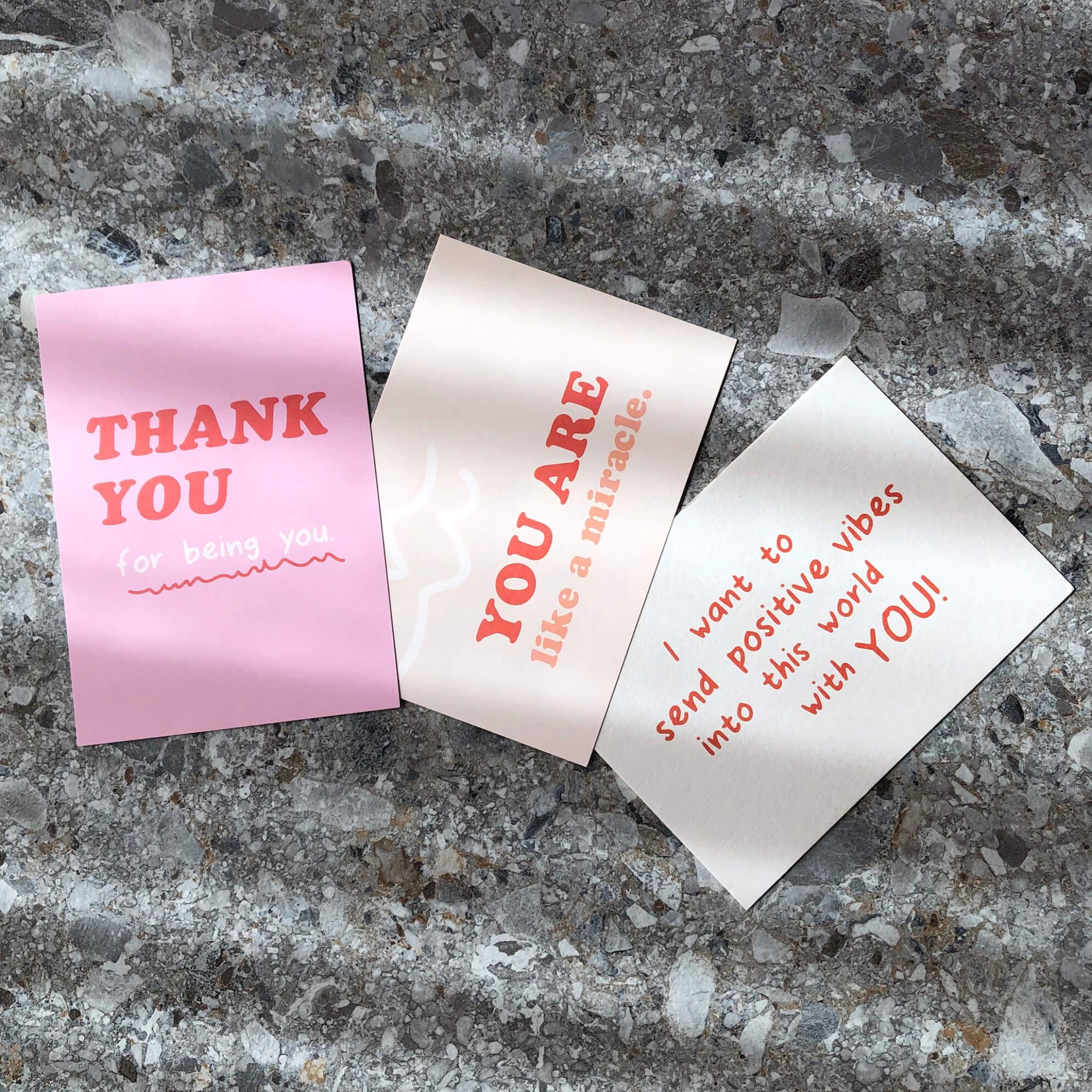 Send positive vibes 3-teiliges Postkarten-Set "YOU"